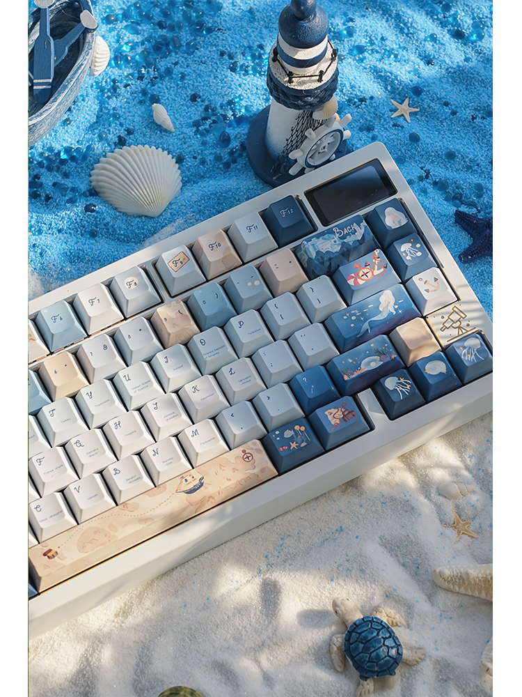 Nautical Chart Blue Keycaps – OEM Profile, PBT Dye-Sublimation, Vintage ...
